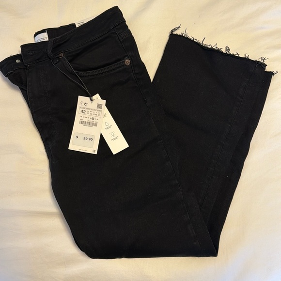 Zara | Jeans | Zara Crop Flare Black Jeans | Poshmark